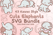 Elephants SVG Illustrations, an Animal Illustration by HalieKStudio