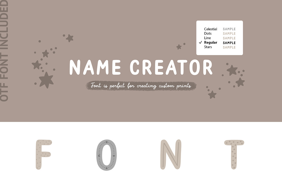 Kids Name creator Nursery art & Font, an Animal Illustration by tatiletters