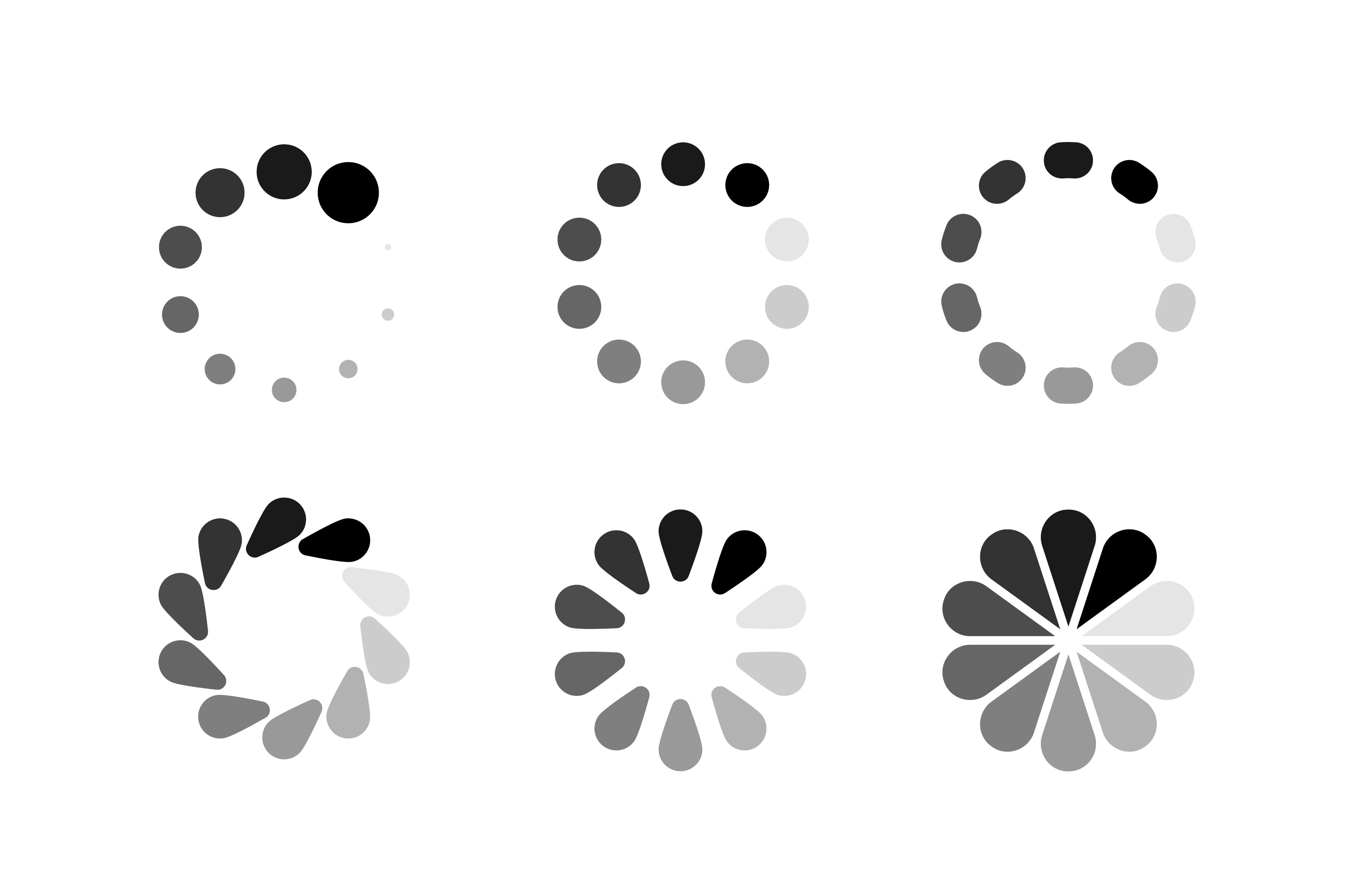 Progress loader icons. Load spinning, a Technology Illustration by ...
