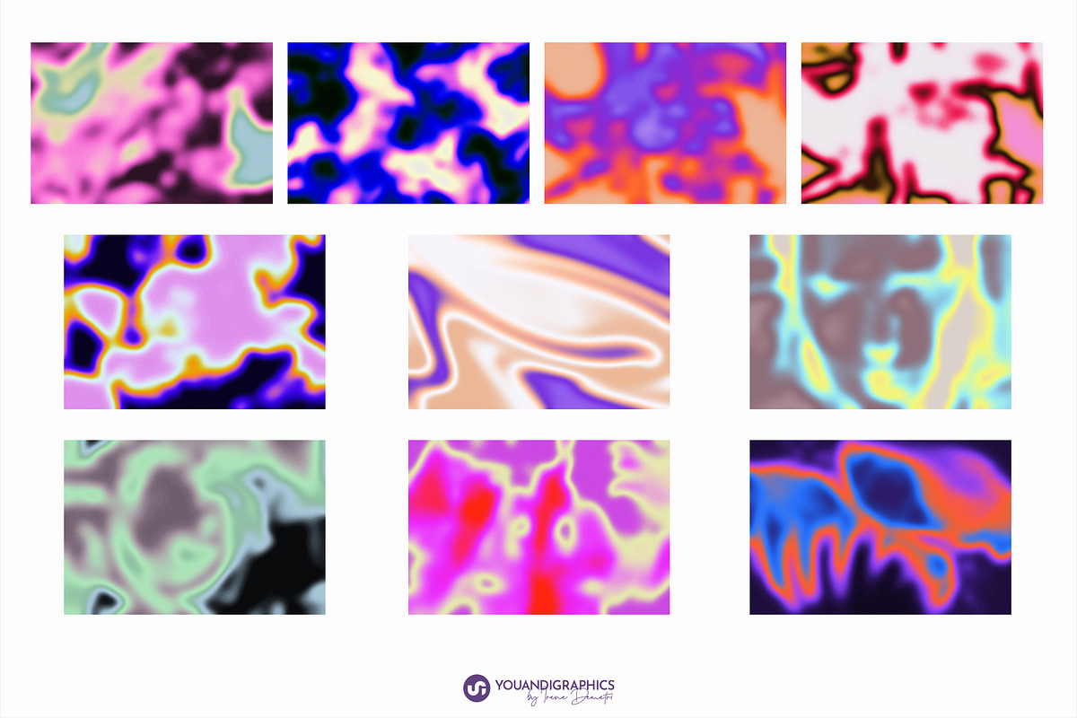 Heatmap Grainy Gradient Backgrounds, a Texture Graphic by Youandigraphics