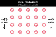 29 Glitter Pink Social Media Icons, an Icon by very simple photos