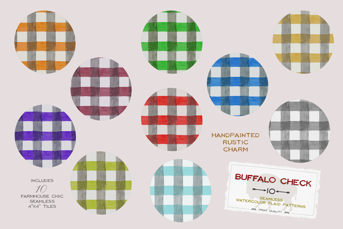Buffalo Check Plaid Patterns, a Pattern Graphic by KLUGE+CO | Creative ...
