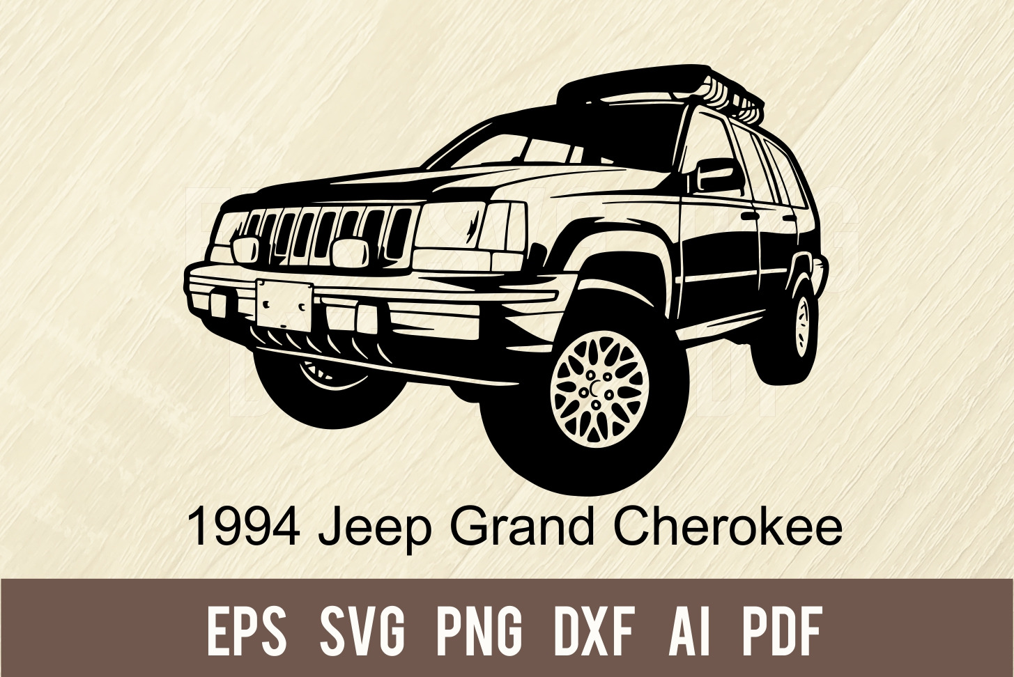 Jeep Grand Cherokee 1994 - Cut SVG, an Illustration by Digital-Clipart
