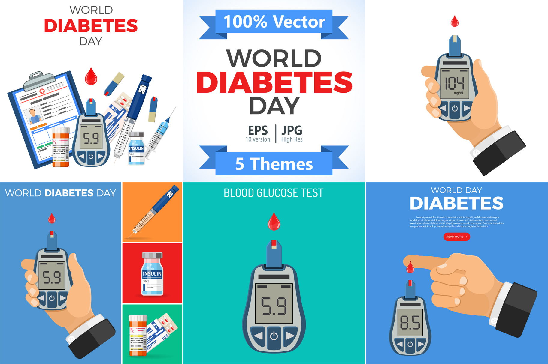 World Diabetes Day Concepts, a Healthcare Illustration by TAlex