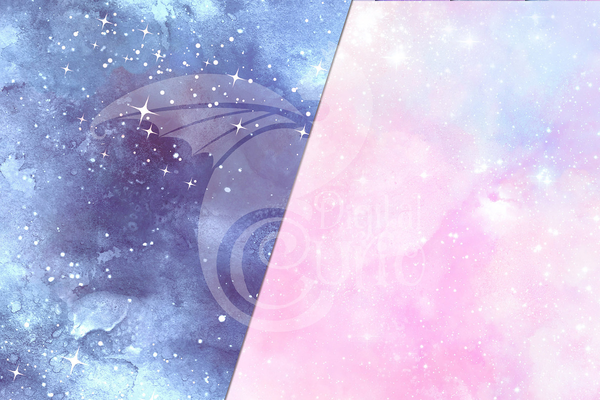 Seamless Painted Galaxy Textures, a Texture Graphic by Digital Curio