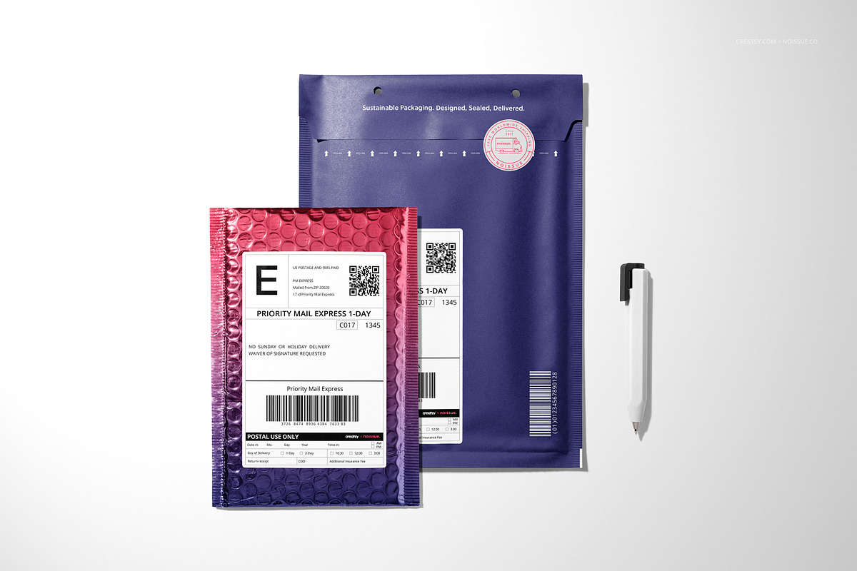 Noissue Shipping Labels Mockup Set, a Packaging Mockup by creatsy5