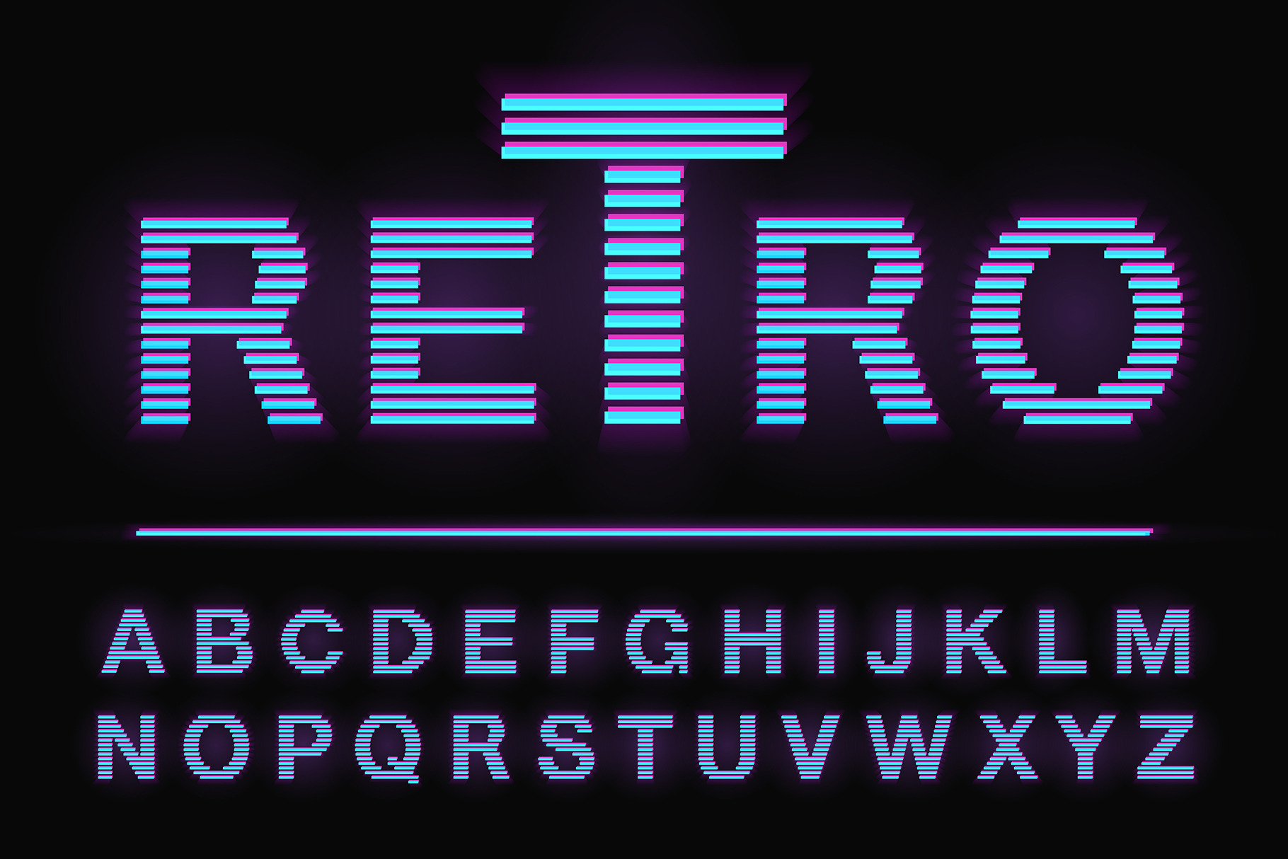 80's retro neon light style font | Blackletter Fonts ~ Creative Market
