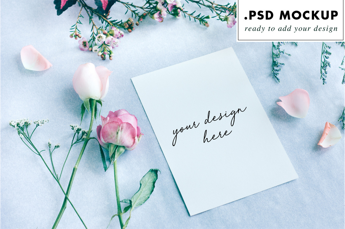 Wedding invitations mock up, a Mockup by Travelling Mockups