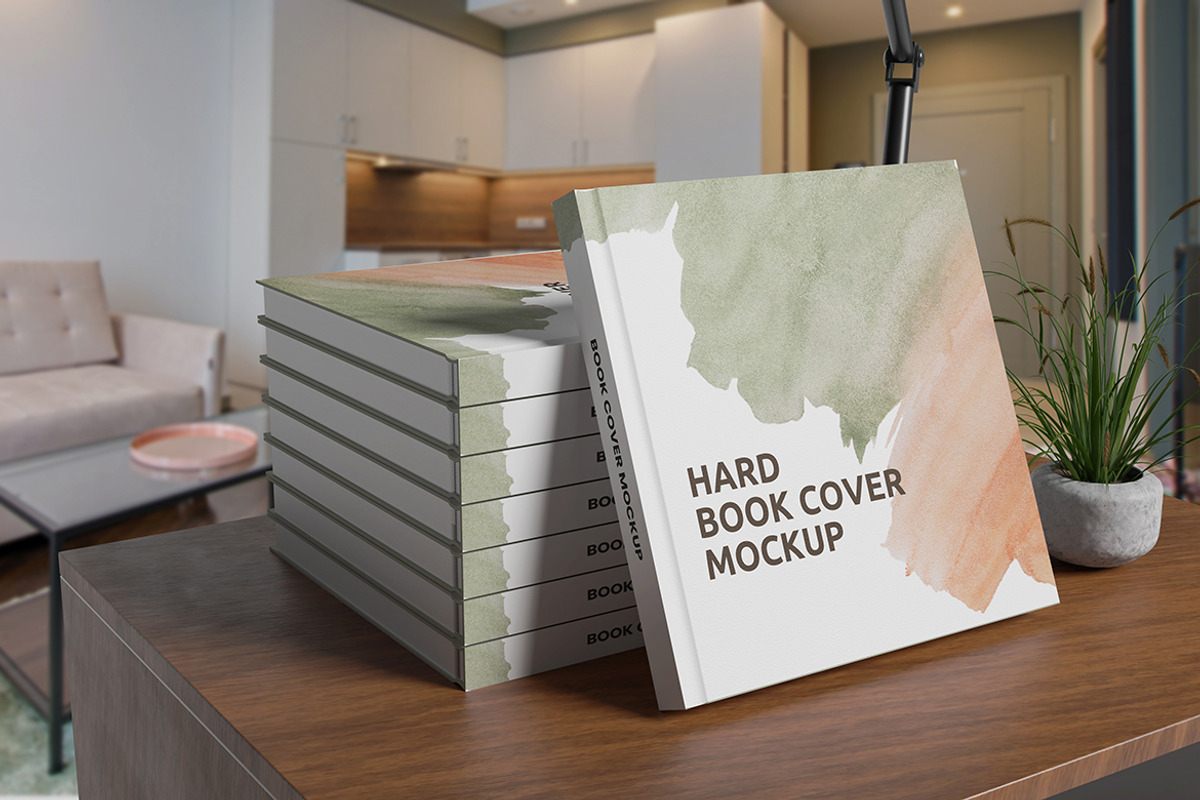 Square Book Cover Mockup, a Print Template by Indah