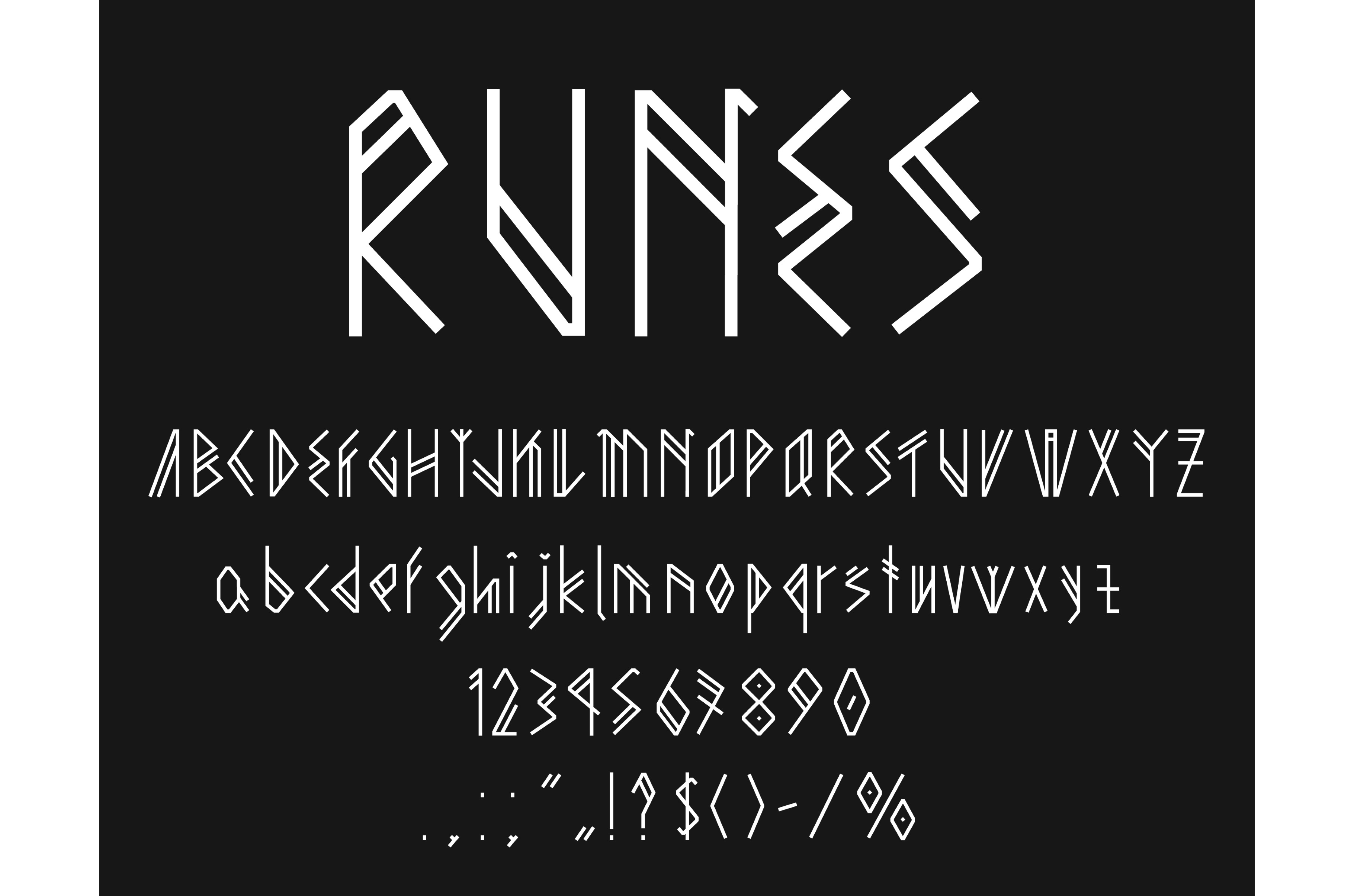Viking runes font, type or typeface, an Illustration by Vector ...