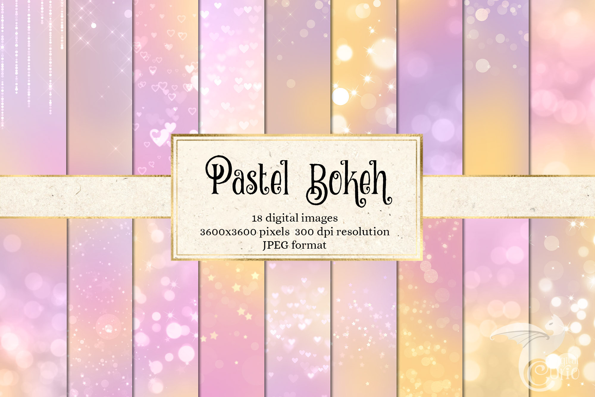 Pastel Bokeh Digital Paper, a Texture Graphic by Digital Curio