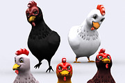 3DRT - Chibii animals - Chicken, an Animal 3D Model by 3DRT.com