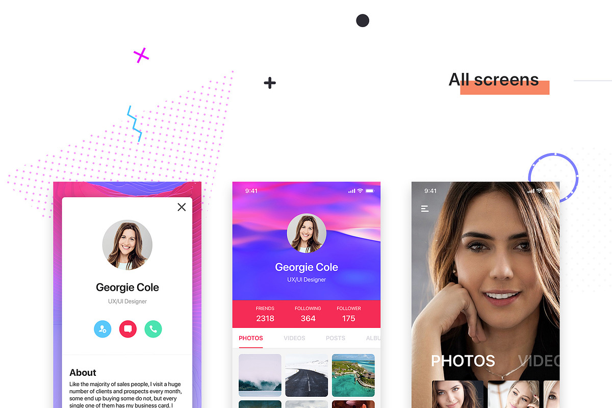 Profile Mobile UI Collection, an App Template by hoangpts