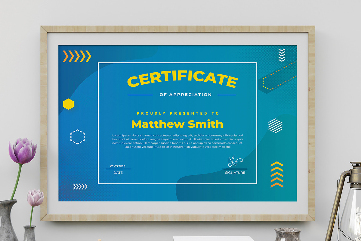 Gradient Certificate Design Template