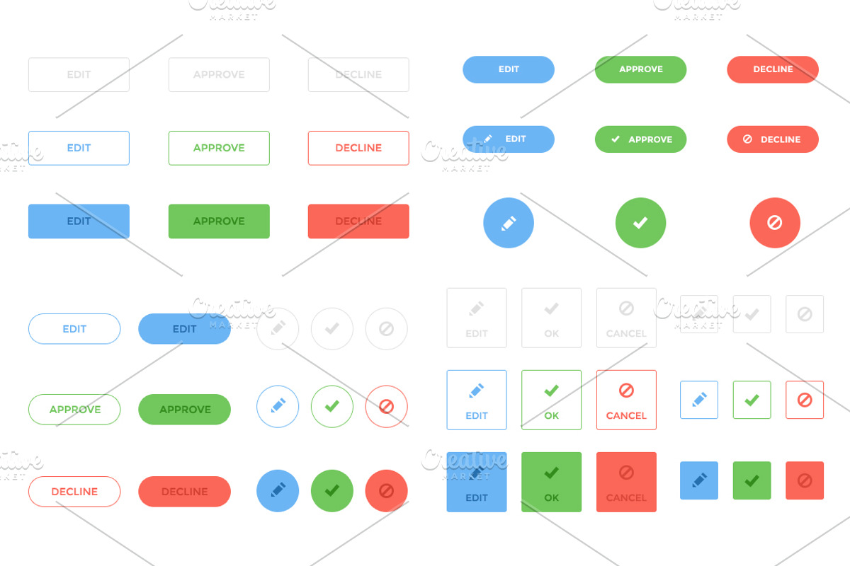 Flat Buttons, a Templates & Theme by Prosymbols
