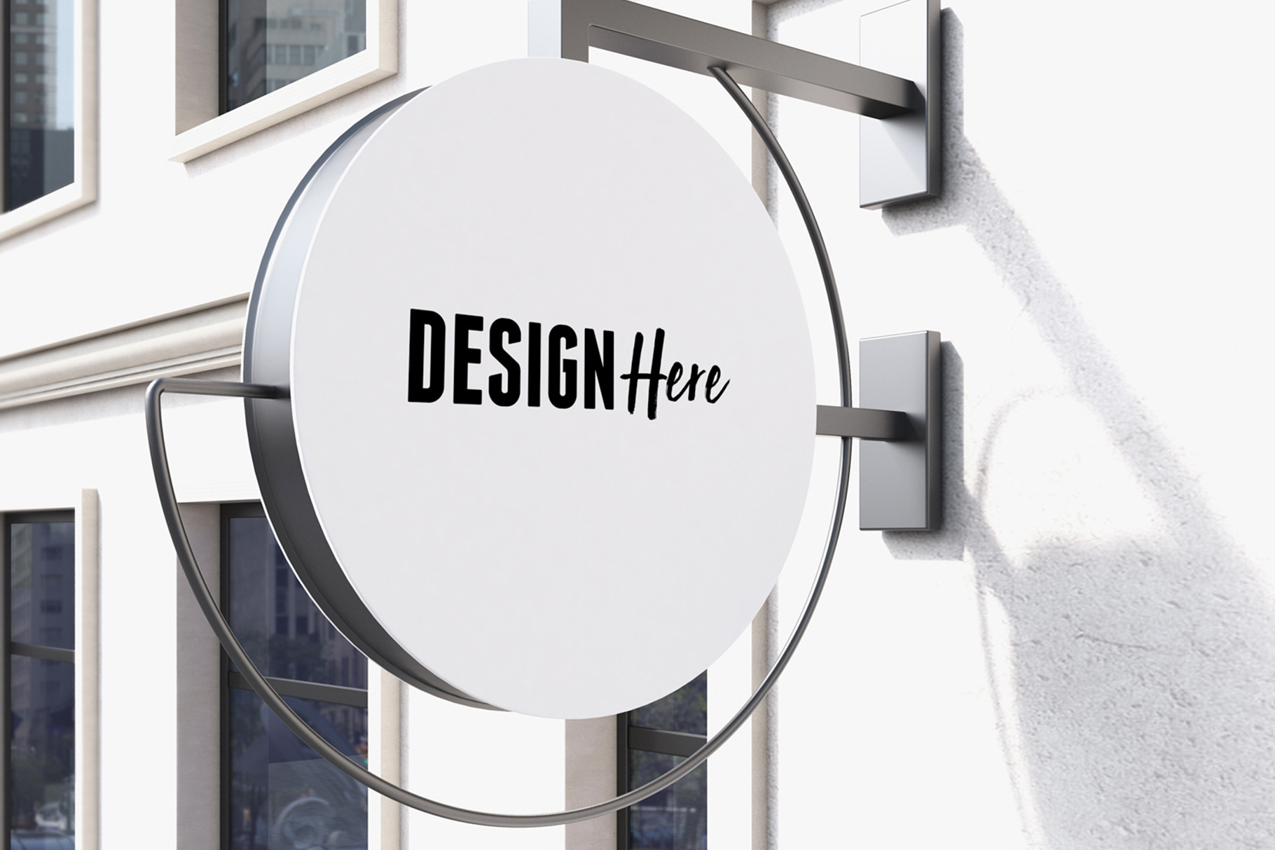 Round Signboard Mockup, an Advertising Mockup by Graphic Xtreme