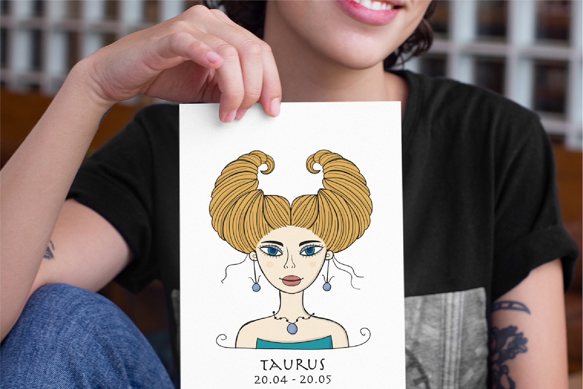 Zodiac Signs. Beautiful Girls Set, a Person Illustration by Kudryashka