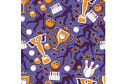 Bowling game seamless pattern vector, a Texture Graphic by KitVector