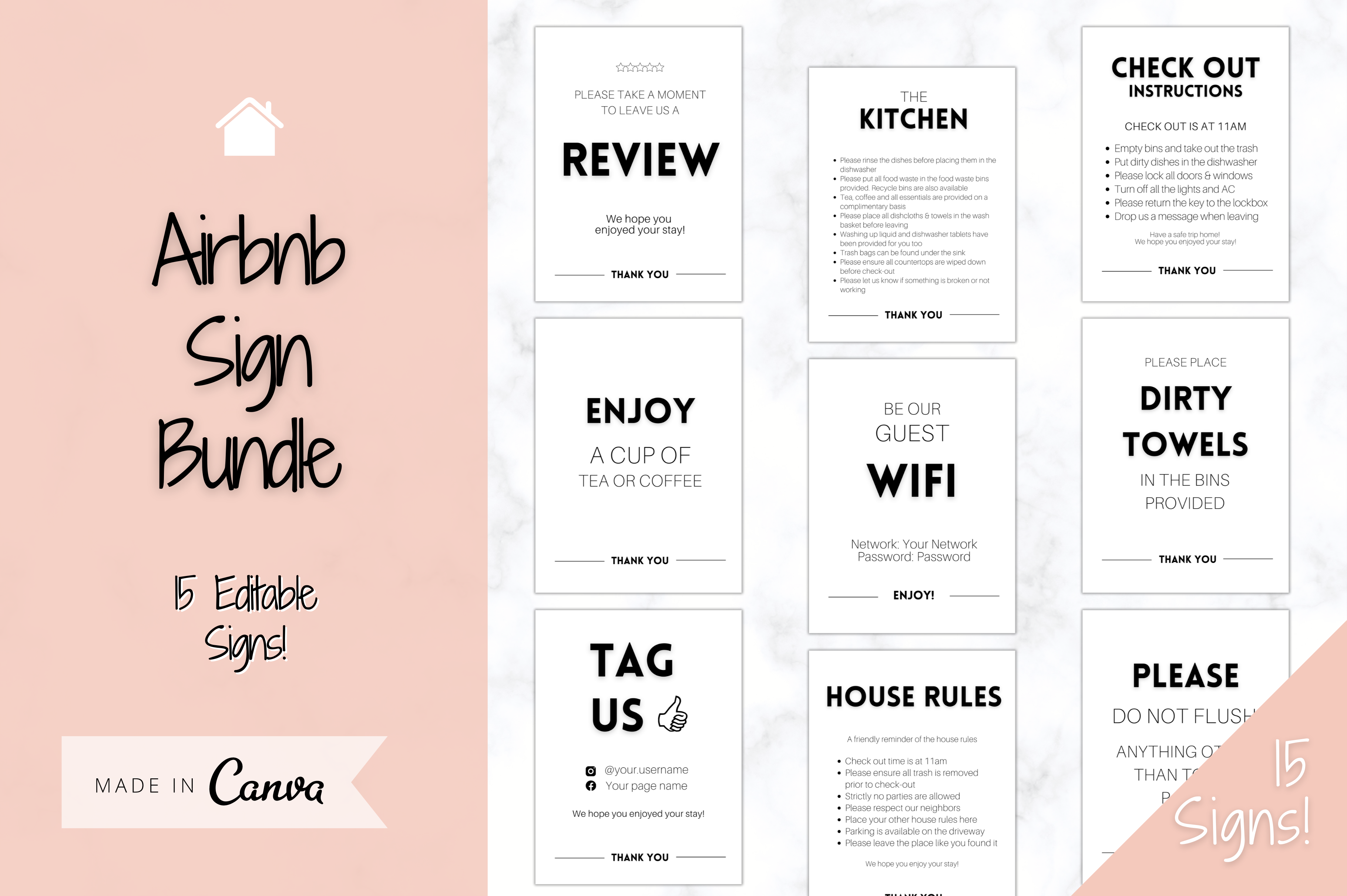 15 Airbnb Sign & Poster Templates