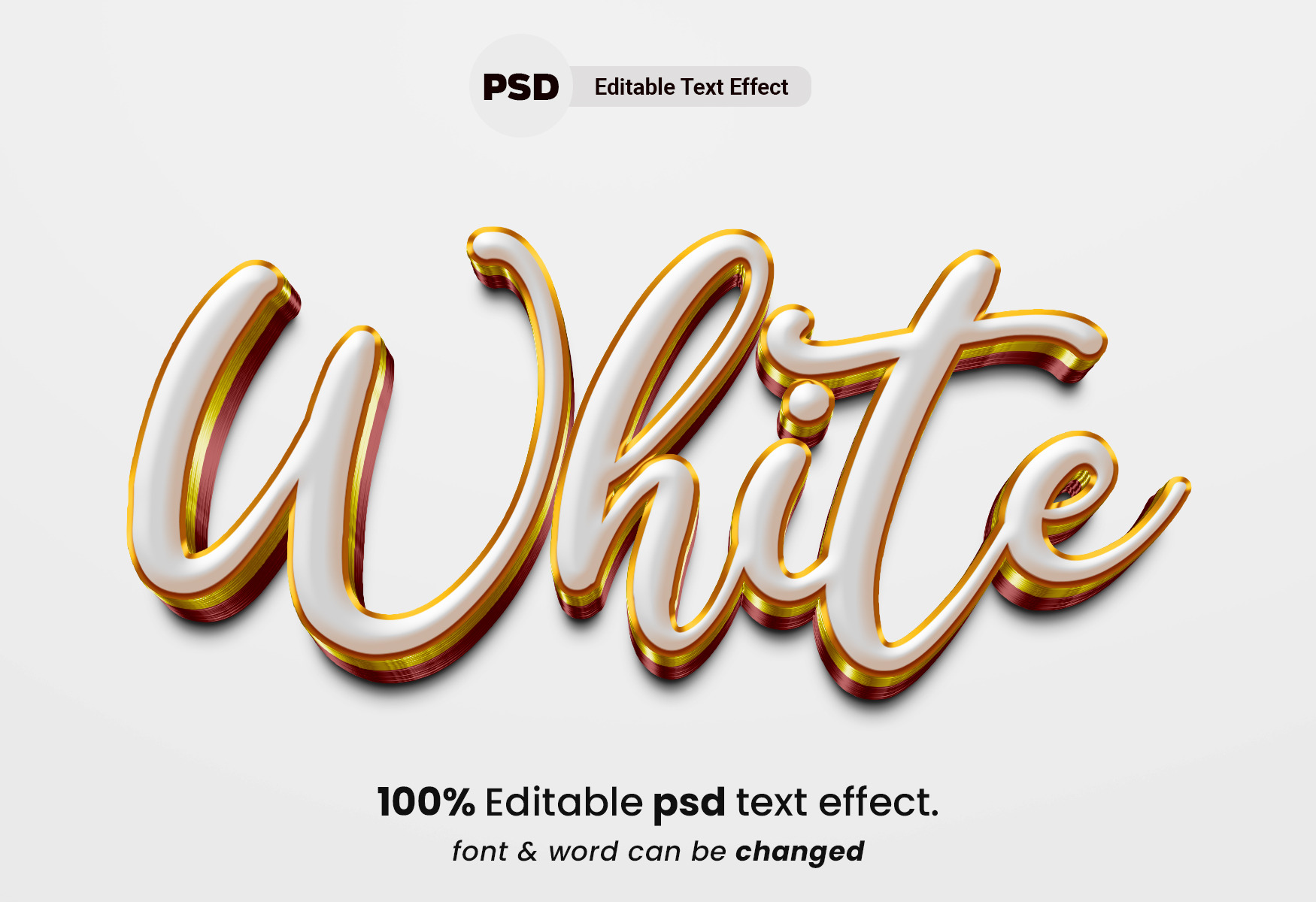 White 3D Editable PSD Text Effect | Creative Market