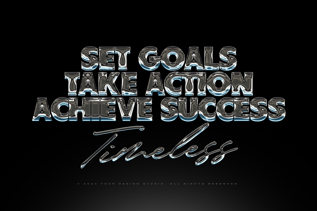 Chrome Text Effects Vol.7, a Layer Style Add-On by Hyperpix Productions