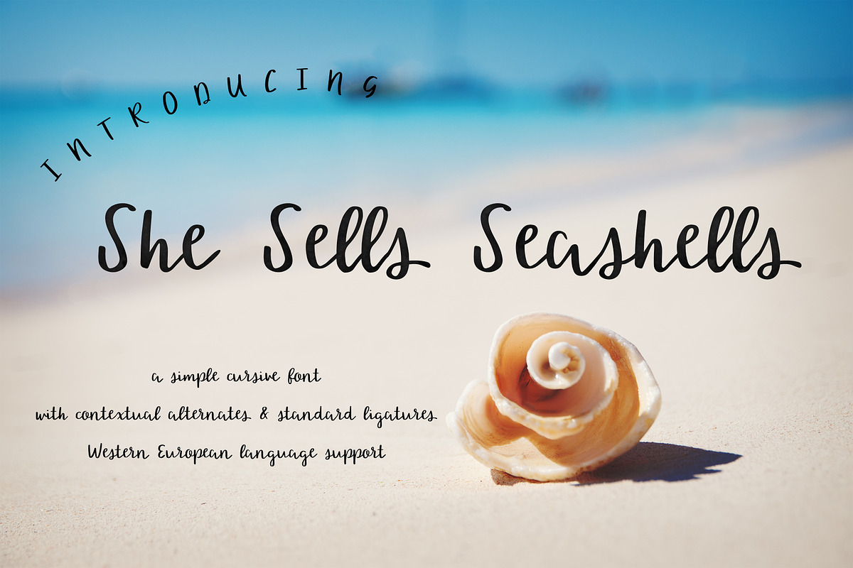 She Sells Seashells Cursive Font, a Script Font by Beck McCormick ...