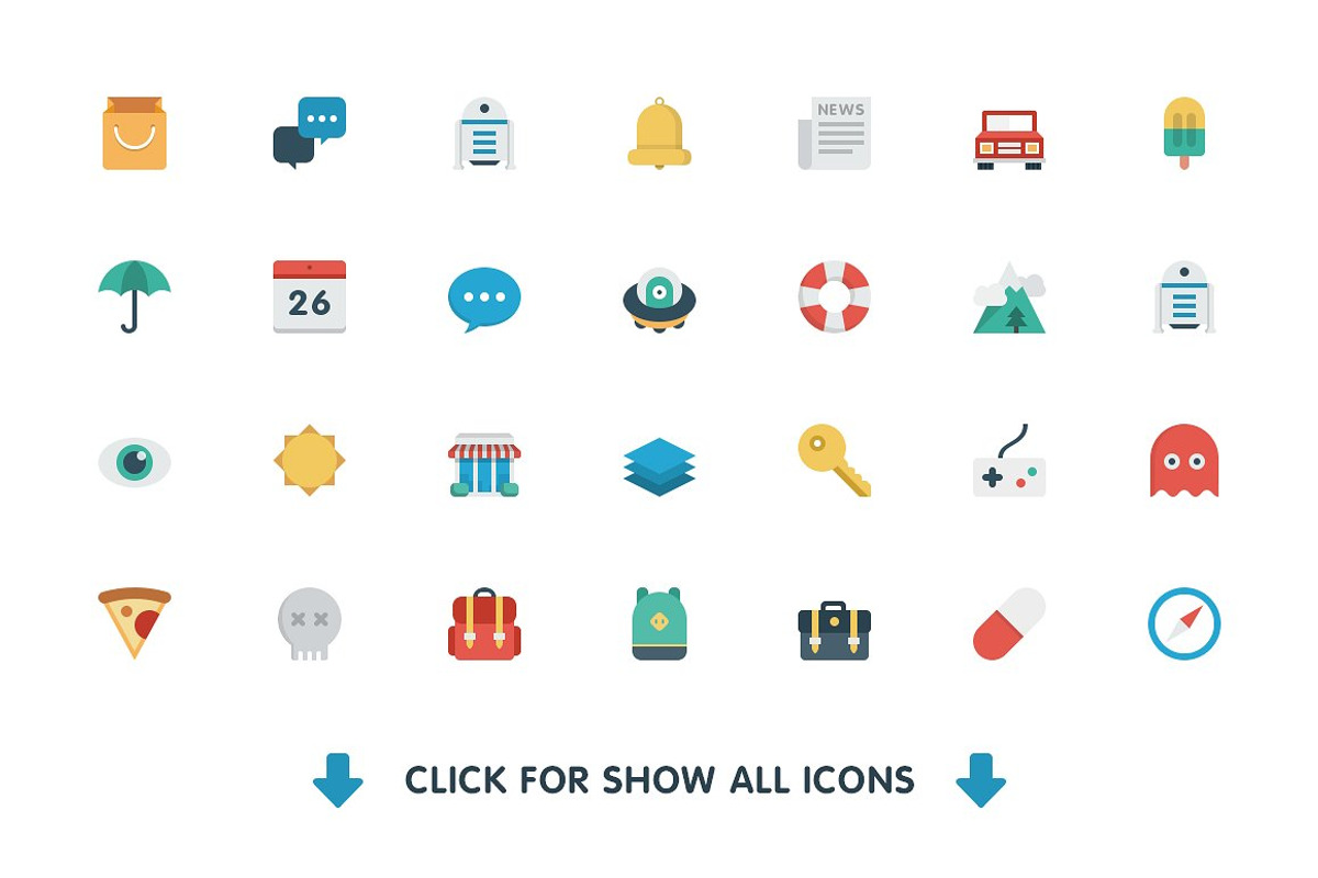 Download Full Flat Icons Bundle