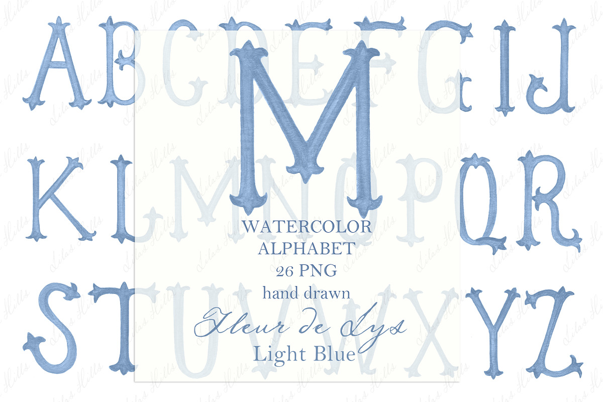 Watercolor Letters Monogram DIY, a Graphic by LABFcreations | Creative ...