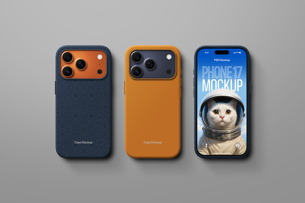 iPhone 17 Pro Case Mockup, 3 Objects