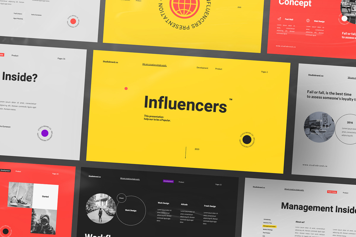 Influencers - Powerpoint, a Presentation Template by Typetemp Studio