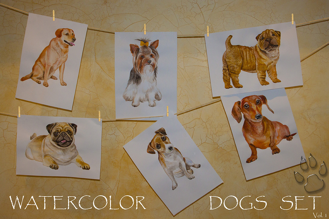 Watercolor Animals Set - DOGS Vol. 1, an Animal Illustration by ...