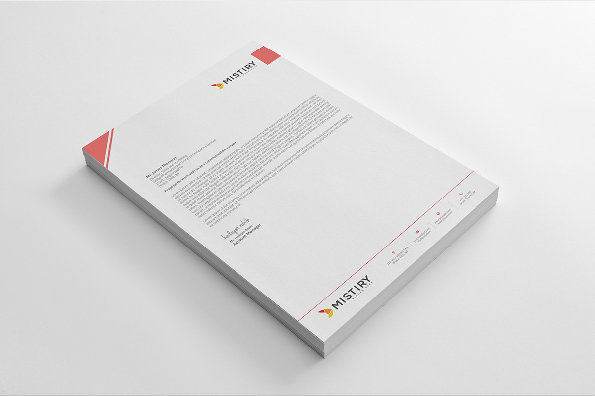Letterhead Pad With MS Word, a Stationery Template by Rongmistiry