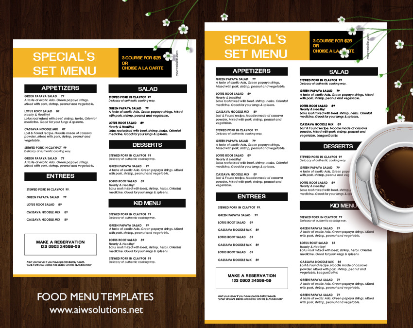 Restaurant menu, a Brochure Template by AIW SOLUTIONS