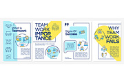 Teamwork blue and yellow brochure | Brochure Templates ~ Creative Market