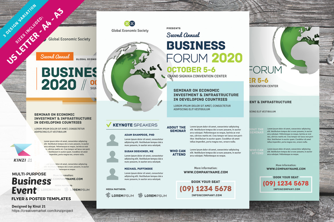 Multi-purpose Business Event Flyers, a Flyer Template by kinzi21