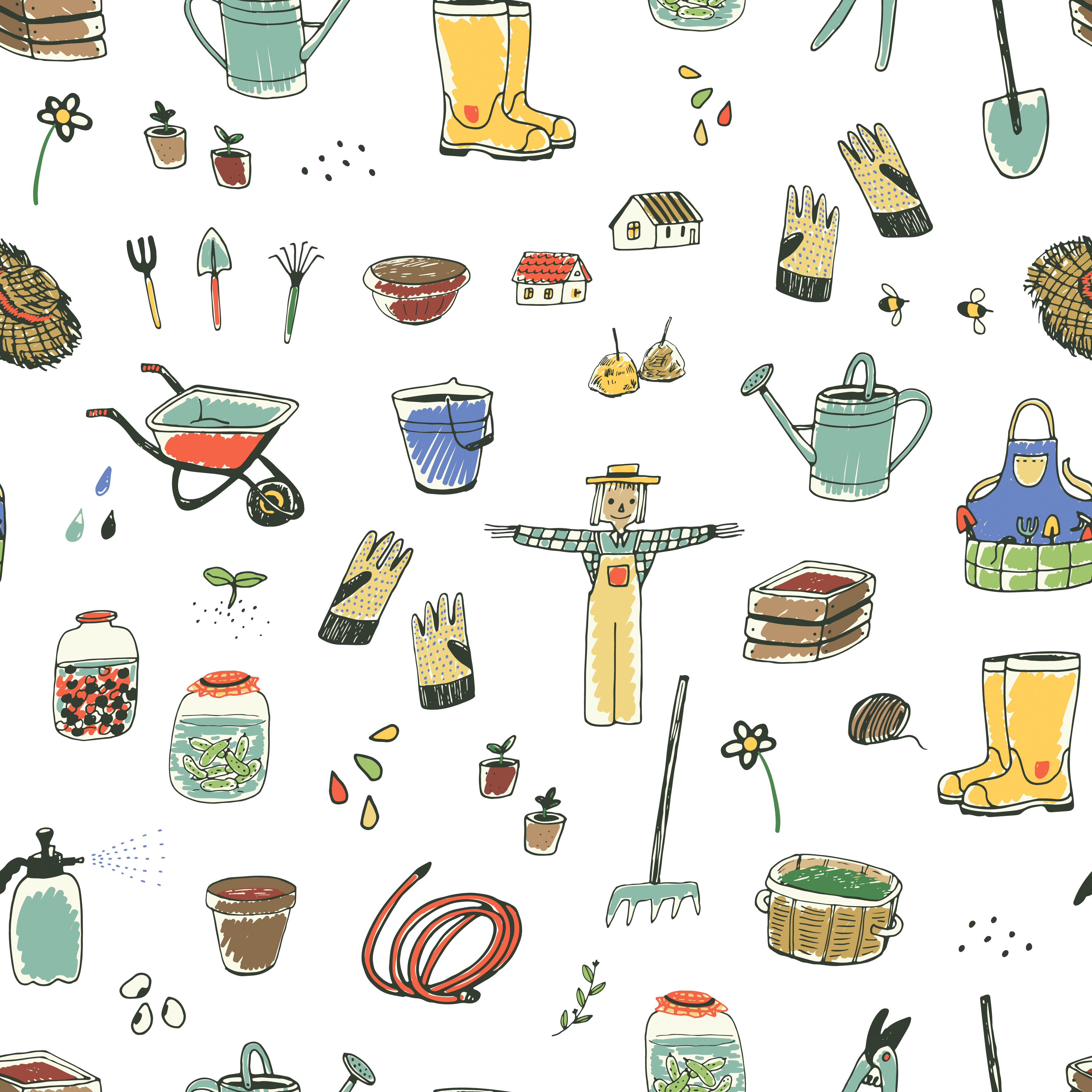 Garden Objects, an Object Illustration by GooseFrol | Creative Market