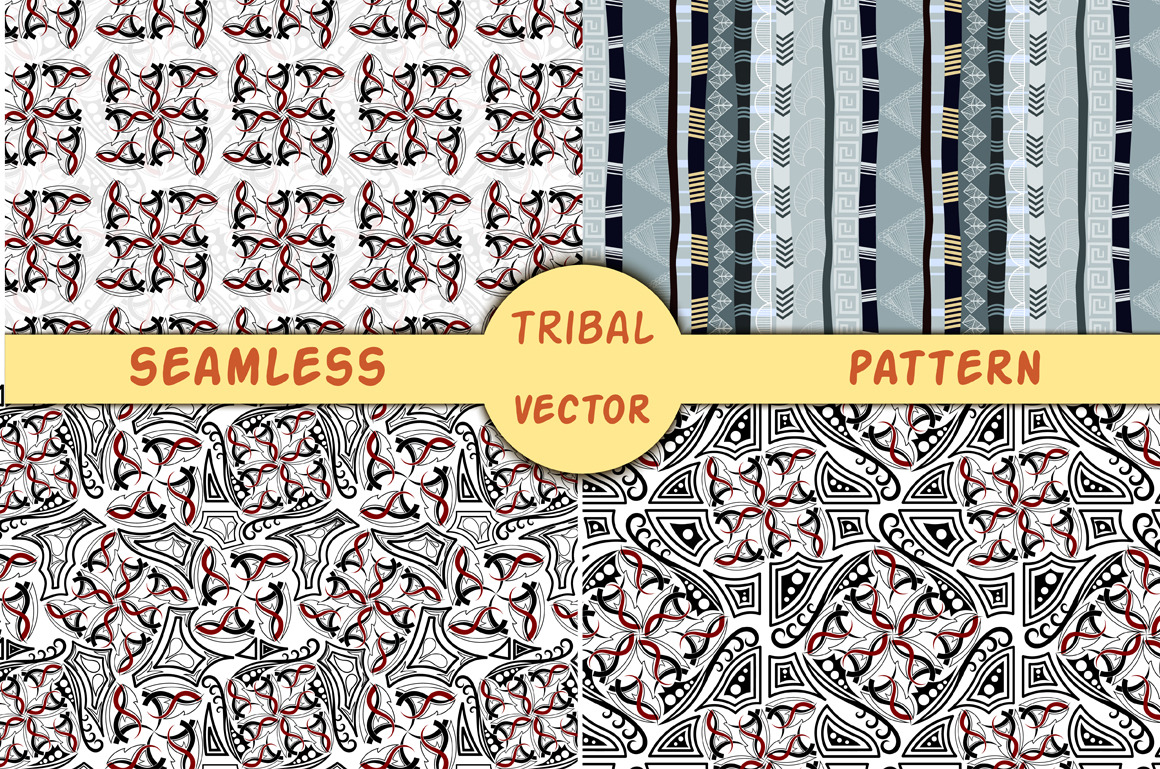 4 Tribal vector pattern, a Pattern Graphic by Larser