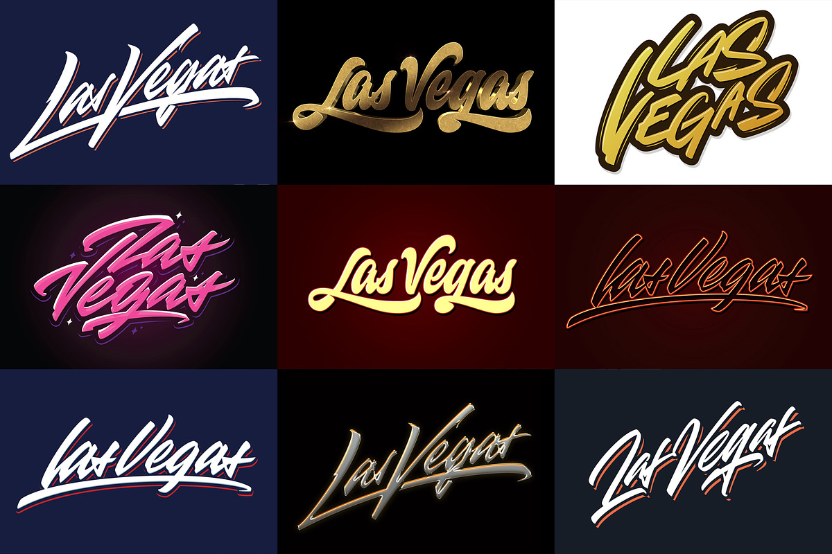 Las Vegas vector lettering, an Illustration by Shimanov Types