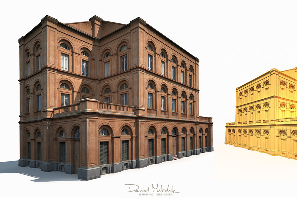Building Facade 184 Low Poly, an Architecture 3D Model by Daniel Mikulik