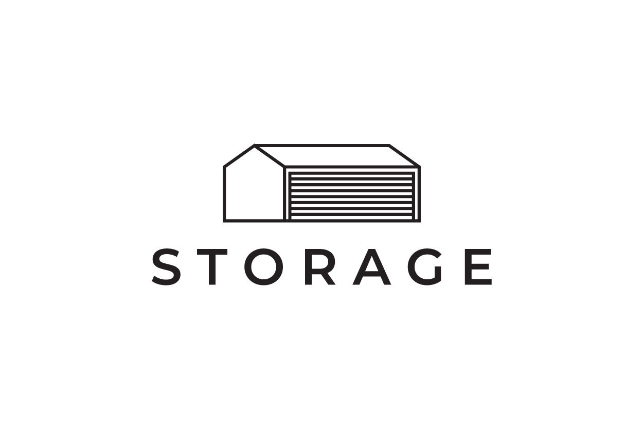 simple line storage building logo | Creative Market