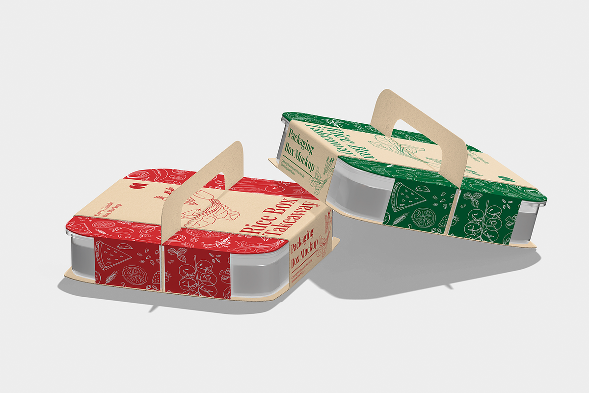 Takeaway Box Mockup, a Packaging Mockup by Permadi Creative