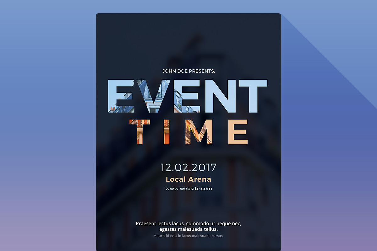 Event Time Photoshop Flyer Template, a Flyer Template by M K GRAPHICS