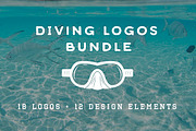 Set of vintage diving emblems, a Branding & Logo Template by AkimD ...