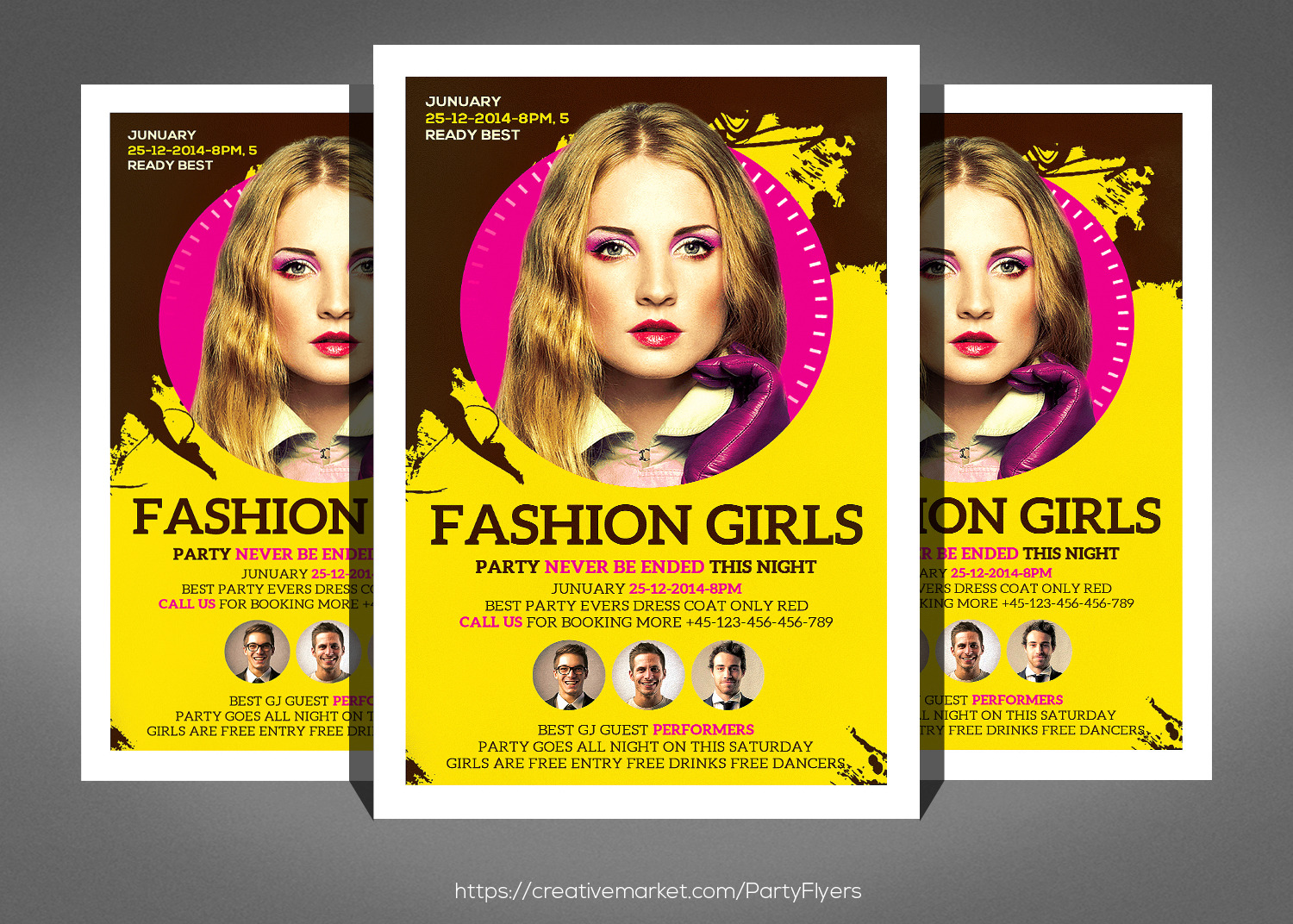 Fashion Girl Party Flyer | Flyer Templates ~ Creative Market