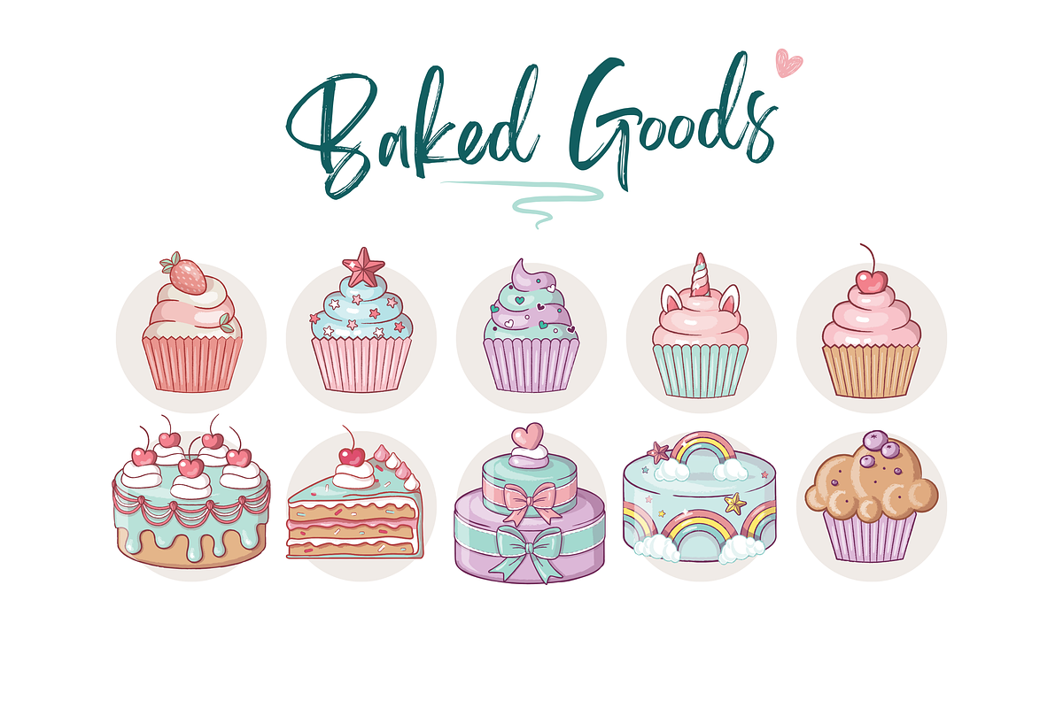 Bakery Clipart Pack – 31 Illustrations | Creative Market