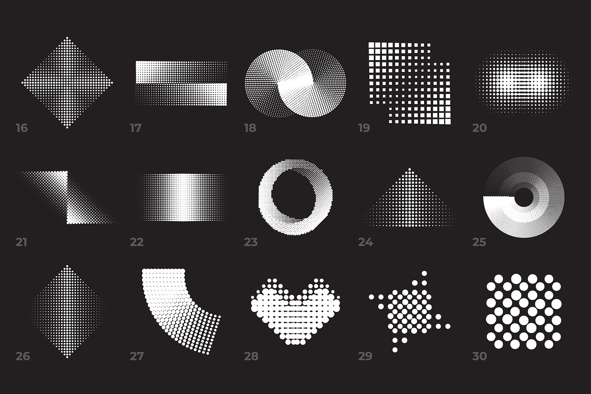 60 Vector Halftones. Part 1, an Object Graphic by Vanzyst