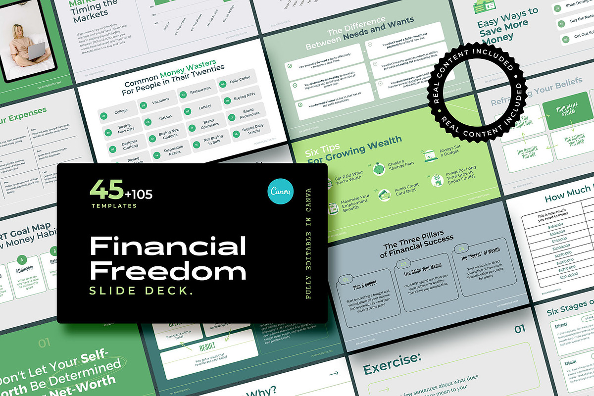 Financial Freedom Slide Deck CANVA, a Presentation Template by AndrewPixel