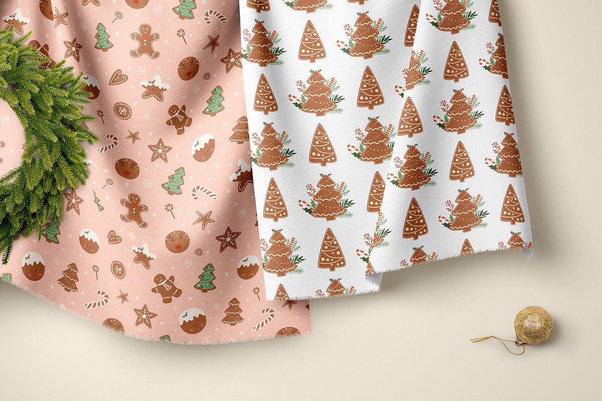 Vector Christmas gingerbread prints