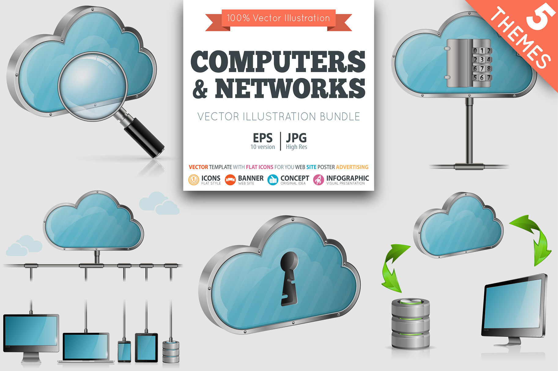 Cloud Computing Concepts, a Person Illustration by TAlex
