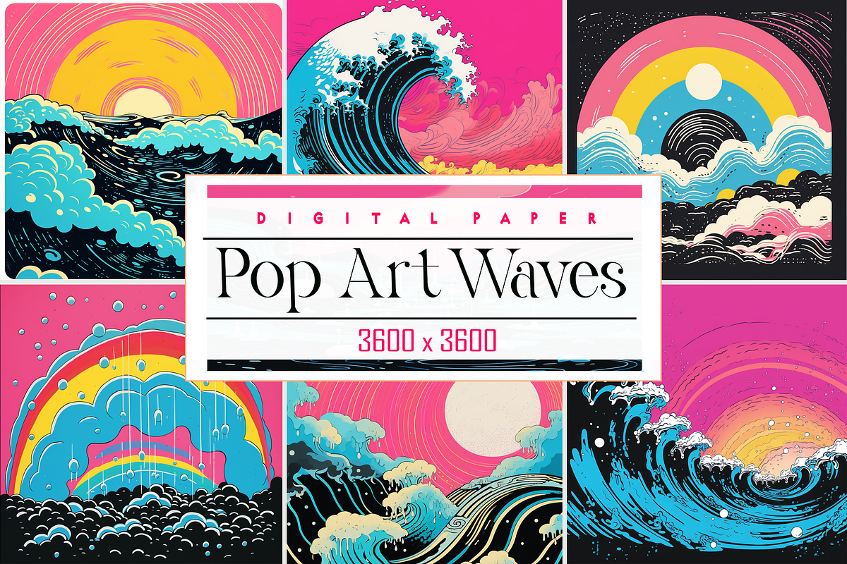 Pop Art Waves, a Pattern Graphic by Printable Treasure | Creative Market